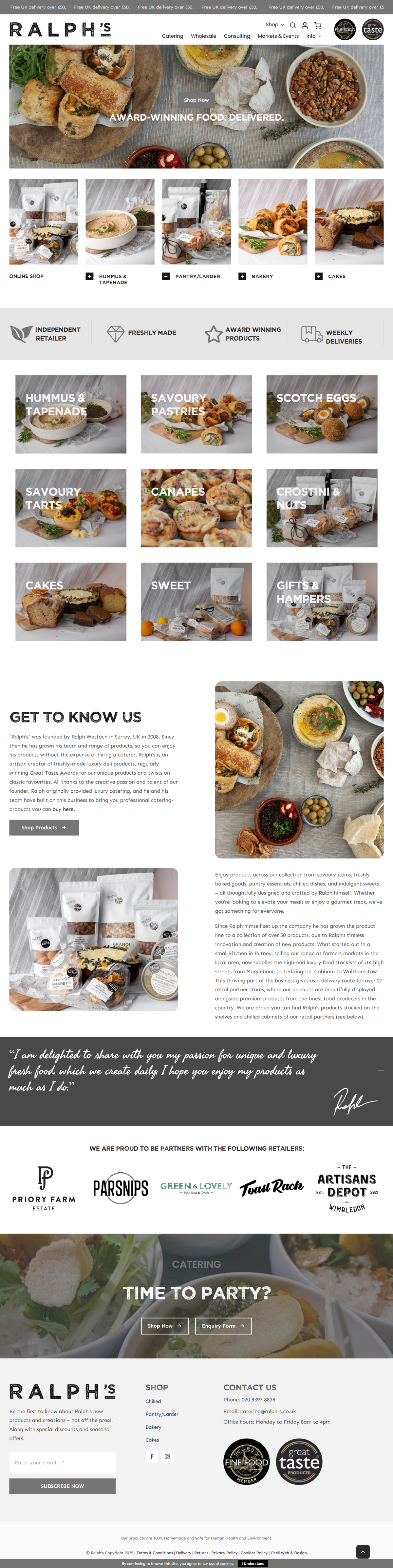 Ralph's Catering - Website Project - Chell Web & Design